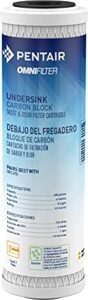 pentair omnifilter cb3 carbon water filter, 10" undersink carbon block taste & odor replacement filter cartridge, nsf certified to reduce pfoa/pfos, 10" x 2.5", 0.5 micron