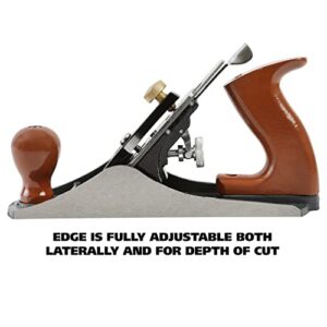 GreatNeck C4 Bench Jack Plane (9 Inch), 2 Inch Cutter, Adjustable to Control the Blade, Cast Iron Body, Quality Plastic Ergonomic Handles