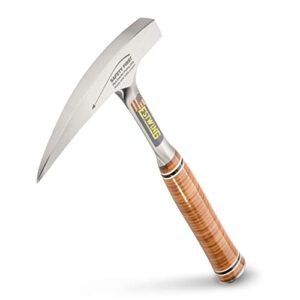 estwing rock pick - 22 oz geology hammer with pointed tip & genuine leather grip - e30