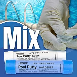 Epoxybond Pool Putty 2-Part Set | Swimming Pool & Spa Repair | Easy DIY | Fix Cracks Leaks Underwater or Above | Concrete, Fiberglass & Variety of Other Surfaces | by Atlas Minerals