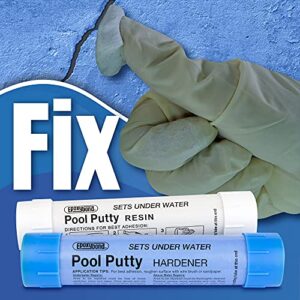 Epoxybond Pool Putty 2-Part Set | Swimming Pool & Spa Repair | Easy DIY | Fix Cracks Leaks Underwater or Above | Concrete, Fiberglass & Variety of Other Surfaces | by Atlas Minerals