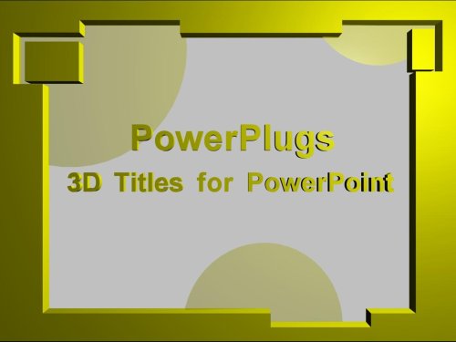 PowerPlugs: 3D Titles for PowerPoint Volume 2