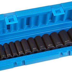 Grey Pneumatic (1202D) 3/8" Drive 12-Piece 12-Point Deep Socket Set