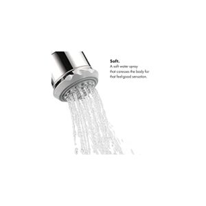 hansgrohe Clubmaster 4-inch Easy Clean Easy Install Showerhead Modern 3-Spray Full, Pulsating Massage, Soft spray with QuickClean in Chrome, 28496001