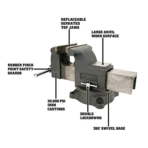 Wilton WS8 Shop Bench Vise, 8" Jaw Width, 8" Max Jaw Opening (63304)