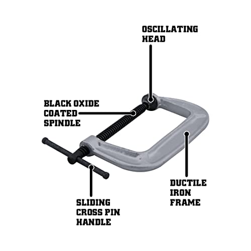 WILTON 142-1/2C Carriage C-Clamp, 2-1/2-Inch Opening Capacity, 2-1/2' Throat (41426)