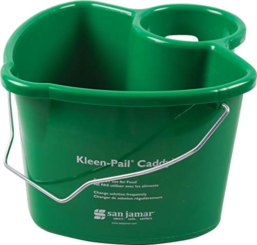 San Jamar KP500 Kleen-Pail Commercial Cleaning Caddy System, Green