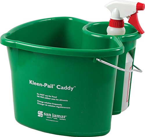 San Jamar KP500 Kleen-Pail Commercial Cleaning Caddy System, Green