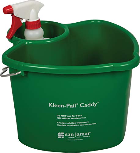 San Jamar KP500 Kleen-Pail Commercial Cleaning Caddy System, Green