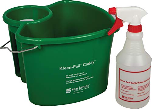 San Jamar KP500 Kleen-Pail Commercial Cleaning Caddy System, Green