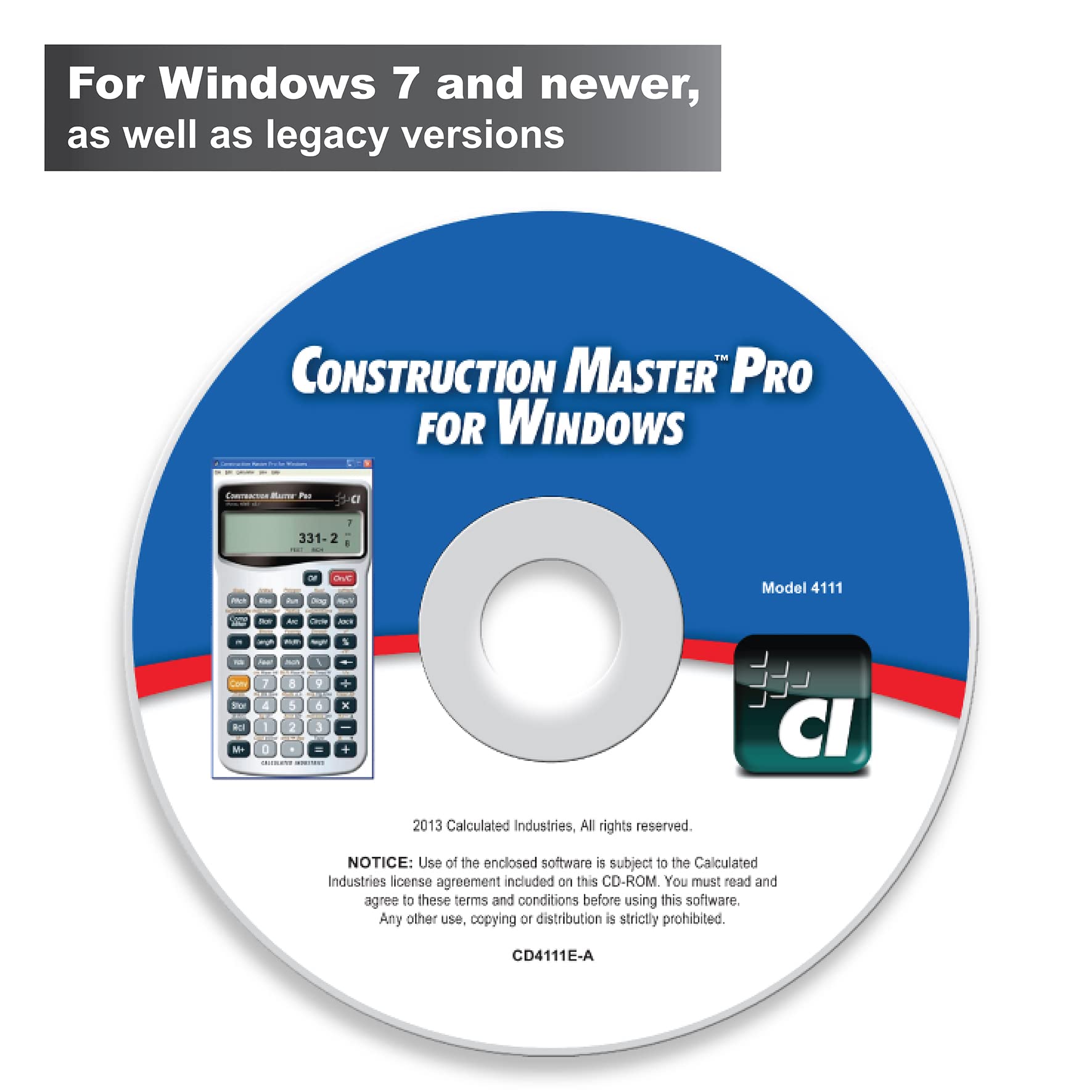 Calculated Industries 4111 Construction Master Pro Software (CD) for Windows | Calculates Construction Math on Your PC | Estimates and Layouts as Handy Pop-up Program