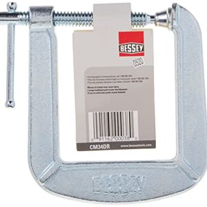 BESSEY CM34DR Drop Forged, C-Clamp, 3-Inch x 4-1/2-Inch, Deep Reach C Clamp