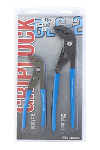 Channellock GLS-2 Griplock 2 Piece 9-1/2-Inch and 6-Inch Tongue and Groove Plier Set, Blue