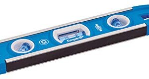 Empire Level EM81.9G 9 Inch Magnetic Torpedo Level w/Overhead Viewing Slot (Made in USA), Silver/White/Blue