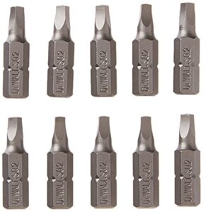 dewalt dw2202b10 #2 square recess 1-inch bit tip (10-pack), silver