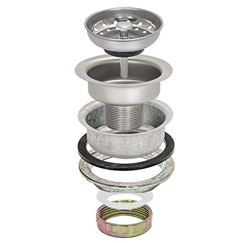 EZ-FLO Kitchen Sink Strainer with Flange and Slip Joint Nut, Standard Shank with 3-1/2 Inch to 4 Inch Opening, Stainless Steel, 30017