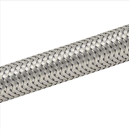 Eastman 12 Inch Flexible Toilet Connector, Stainless Steel Braided Hose with 7/8 Inch Ballcock Nuts, 3/8 Inch Compression, 48088