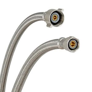 Eastman 12 Inch Flexible Toilet Connector, Stainless Steel Braided Hose with 7/8 Inch Ballcock Nuts, 3/8 Inch Compression, 48088