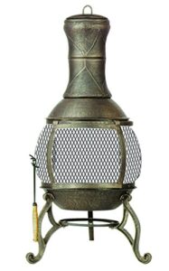 deckmate corona 3 ft. high outdoor steel chimenea fireplace model 28063