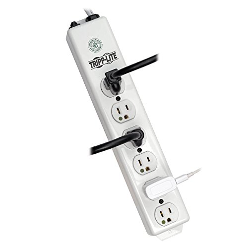 Tripp Lite 6 Outlet Medical-Grade Power Strip, UL1363 NOT for Patient-Care Vicinity, 6ft Cord w/ 5-15P-HG Plug (PS-606-HG) White