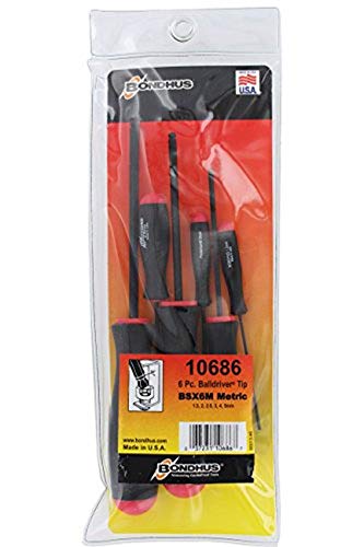 Bondhus 10686 1.5-5mm Balldriver Screwdrivers, 6 Piece Set