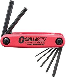 bondhus 12592 gorillagrip set of 7 hex fold-up keys, sizes 1.5-6mm