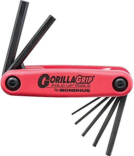 Bondhus 12592 GorillaGrip Set of 7 Hex Fold-up Keys, sizes 1.5-6mm