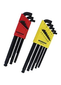 bondhus 20599 0.050-3/8" & 1.5-10mm stubby ball end hex key doublepk