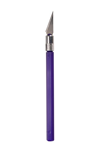 Excel Blades K30 Hobby Knife with Hexagonal Anti Roll Design, American Made Light Weight Craft Knife (Purple)