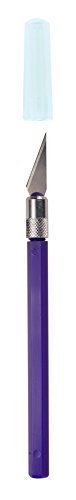 Excel Blades K30 Hobby Knife with Hexagonal Anti Roll Design, American Made Light Weight Craft Knife (Purple)