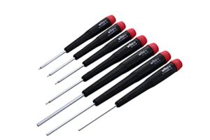 wiha 26390 screwdriver set, hex metric with precision handle, .7 - 3.0mm, 7 piece