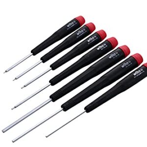 Wiha 26390 Screwdriver Set, Hex Metric With Precision Handle, .7 - 3.0mm, 7 Piece