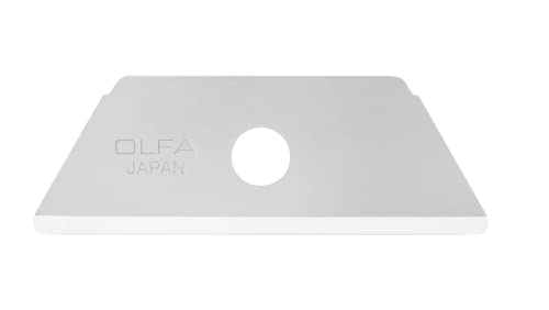 OLFA Round Tip Safety Knife Blades, 10 Blades (RSKB-2/10B) - Dual Edge Rounded-Tip Carbon Steel Utility Knife & Safety Cutter Replacement Blades, Fits OLFA SK-4, SK-6, SK-9, & UTC-1 Knives