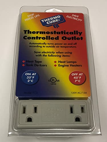 Thermo Cube Model TC-3: Thermostatically Controlled Outlet - On at 35-Degrees/Off at 45-Degrees