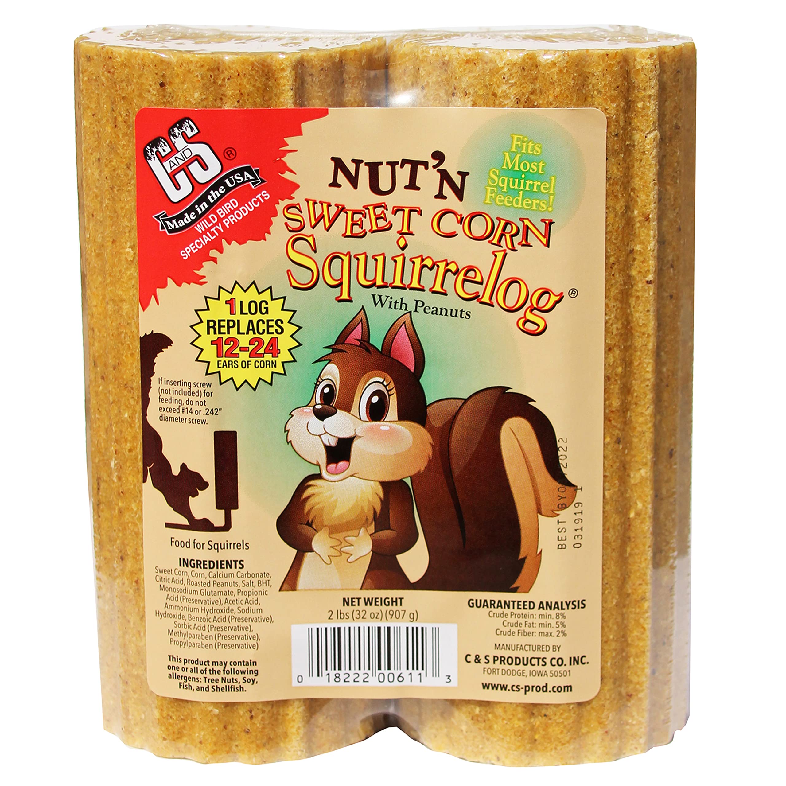 C&S Nut'n Sweet Corn Squirrelog, Single Pack Refill