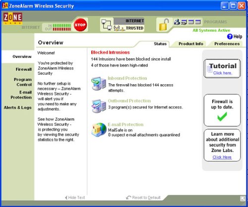 ZoneAlarm Wireless Security