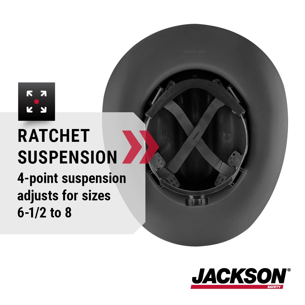 Jackson Safety Cowboy Hard Hat - 4 Point Ratchet Suspension - Western Outlaw Style - (Multiple Colors)