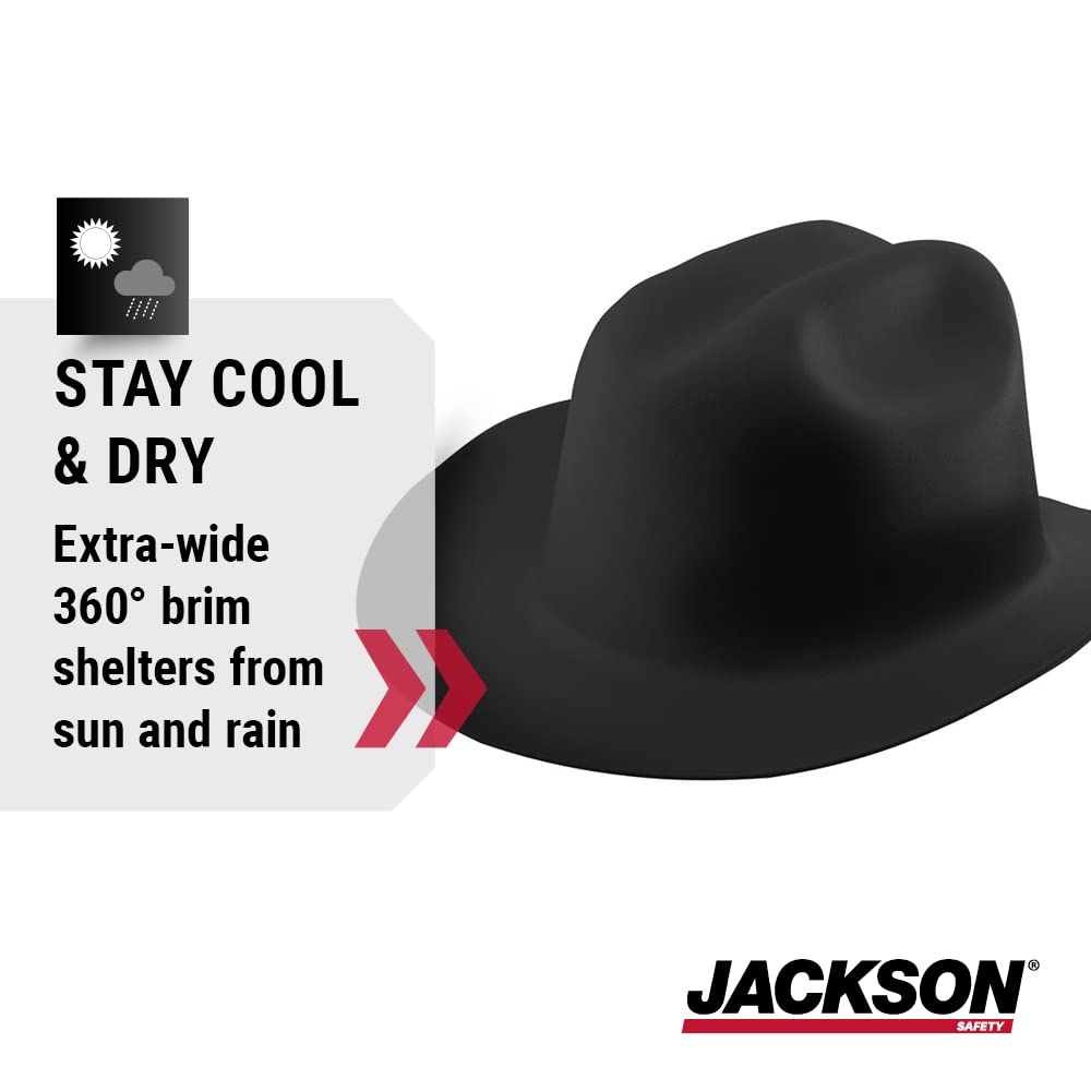 Jackson Safety Cowboy Hard Hat - 4 Point Ratchet Suspension - Western Outlaw Style - (Multiple Colors)