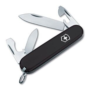 victorinox swiss army recruit pocket knife (black), 84mm