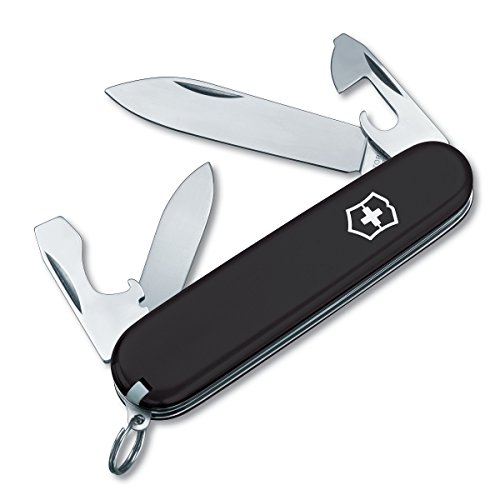 Victorinox Swiss Army Recruit Pocket Knife (Black), 84mm