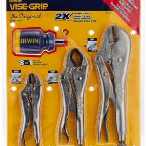 IRWIN 2077703 Vise-Grip Fast Release Locking Pliers Set with Free 8-in-1 Multi-Tool, 3-Piece