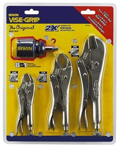 IRWIN 2077703 Vise-Grip Fast Release Locking Pliers Set with Free 8-in-1 Multi-Tool, 3-Piece