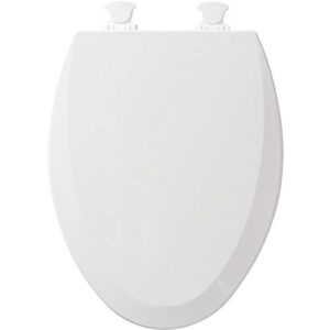 CHURCH 585EC 000 Toilet Seat with Easy Clean & Change Hinge, ELONGATED, Durable Enameled Wood, White