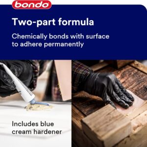 Bondo Home Solutions Wood Filler, Sandable in 15 min, 1.9 lbs with 1 oz Hardener