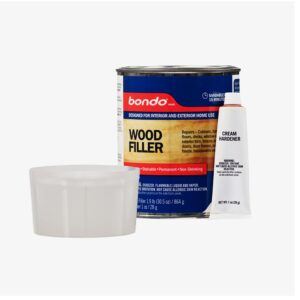 Bondo Home Solutions Wood Filler, Sandable in 15 min, 1.9 lbs with 1 oz Hardener