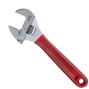 klein tools d507-8 adjustable wrench, extra capacity jaw forged drive wrench with high polish chrome finish, 8-inch