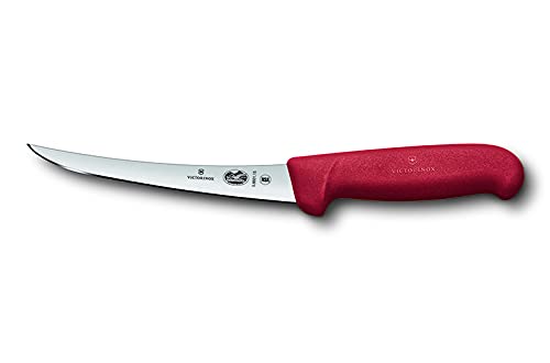 Victorinox Boning Curved Semi-Stiff Blade Fibrox Pro Handle, Red, 6" (VIC-40420)