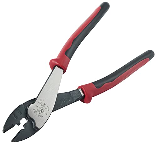 Klein Tools J1005 Crimping and Cutting Tool, Tapered Nose for 10 to 22 AWG Solderless Terminals and Connectors