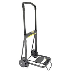 kantek ultra-lite folding cart with locking telescoping handle, 200-pound capacity, 11-inch x 13.25-inch platform, black (lglc200)