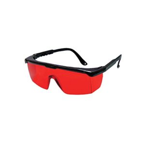 bosch 57-glasses laser view enhancing glasses with adjustable temple, red lens, black frame